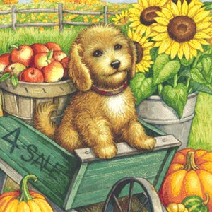 Fall Cockapoo Cross Stitch Pattern by Rose Mary Berlin/ansada Art ...