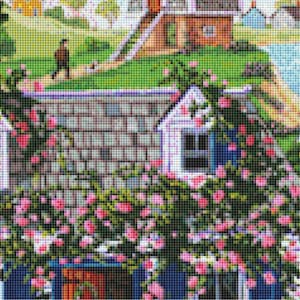 Rambling Rose Cottage Cross Stitch Pattern by Joseph Holodook (digital ...