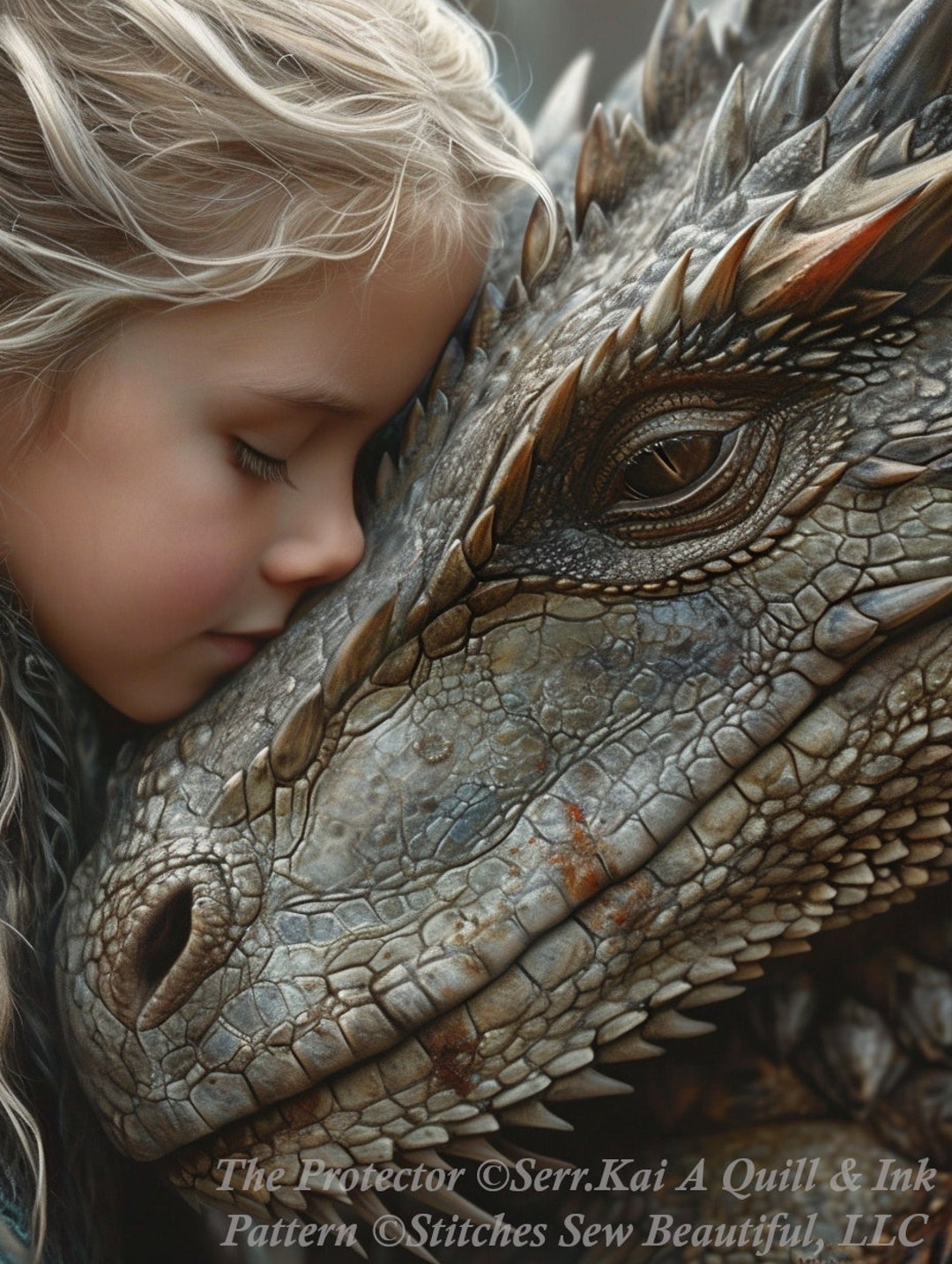 The Protector Cross Stitch Pattern by Serr.kai A Quill & Ink (digital ...