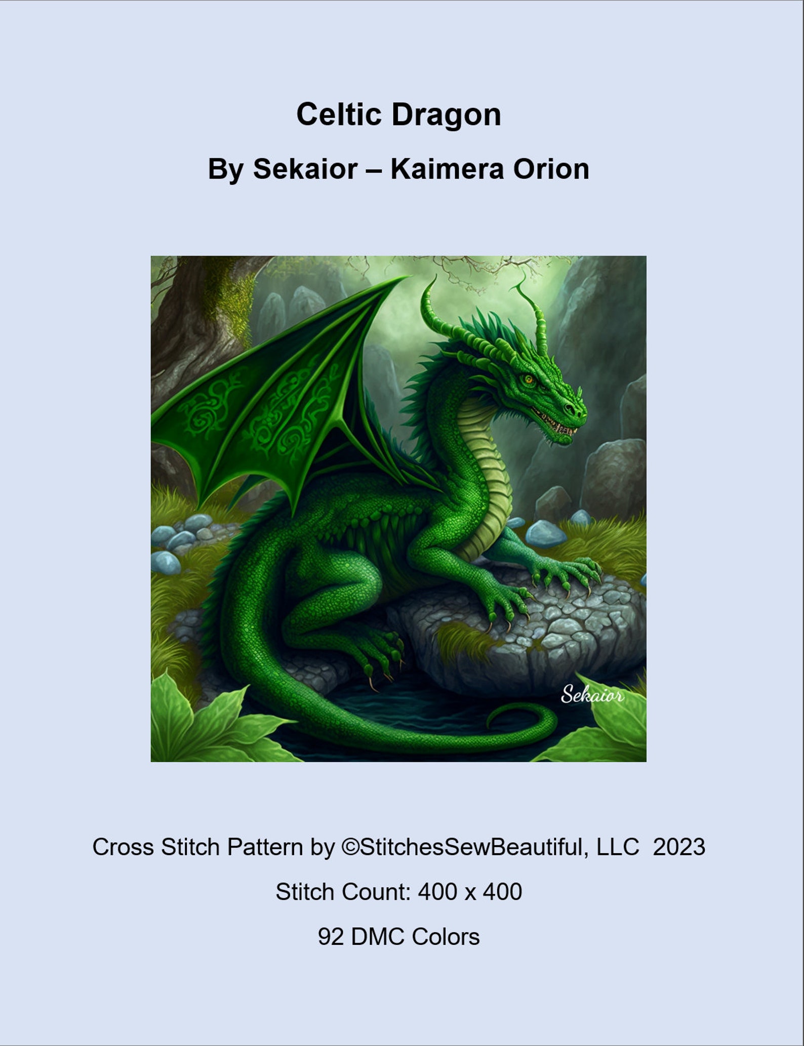 Celtic Dragon Cross Stitch Pattern by Sekaior Kaimera Orion - Etsy