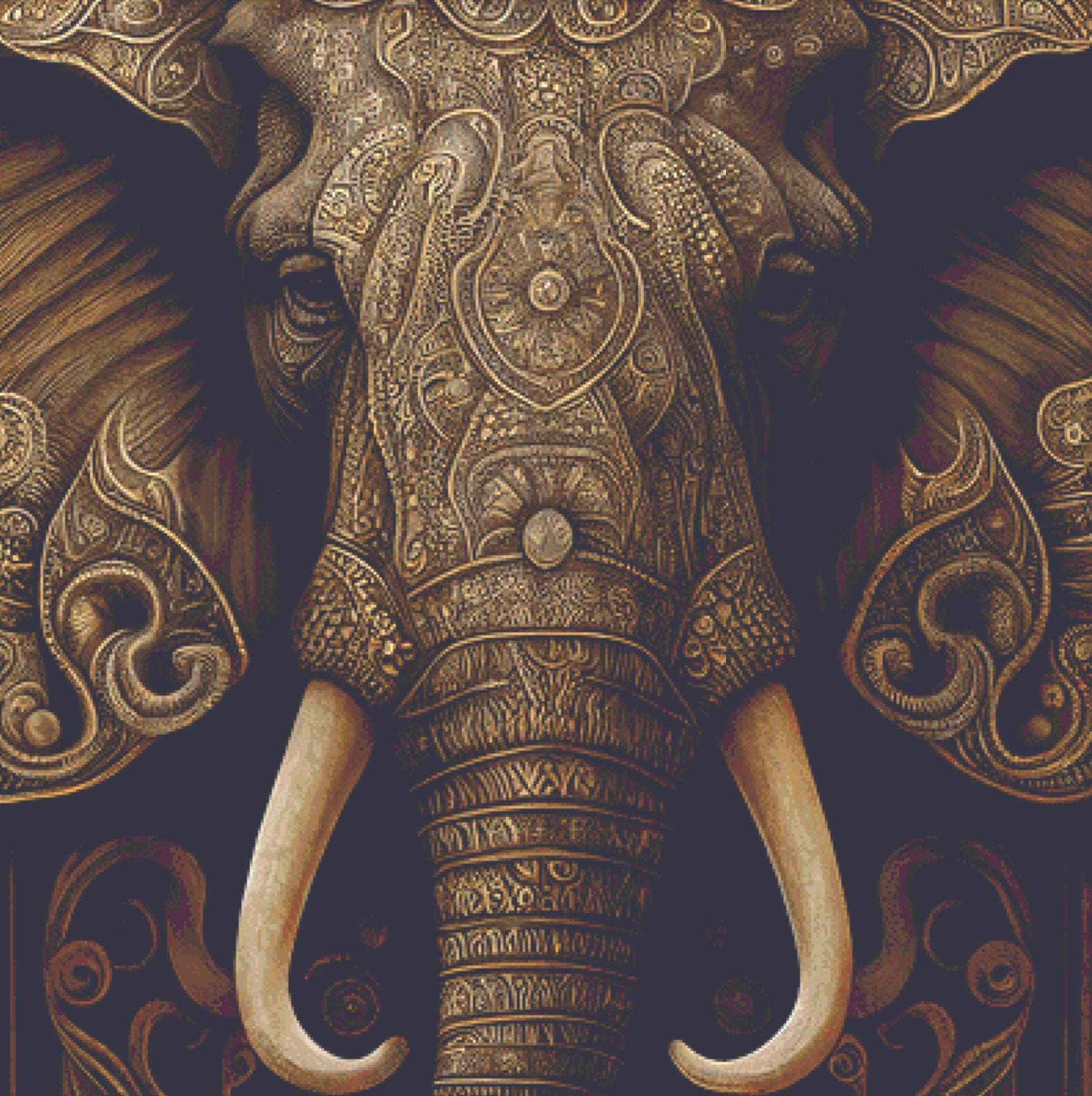 Mystic Elephant Cross Stitch Pattern by Sphinxdesignstudio - Etsy