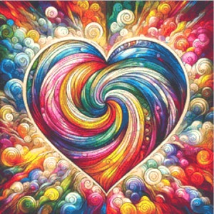 Spiral Spectrum Heart (small) Cross Stitch Pattern by World of Love ...