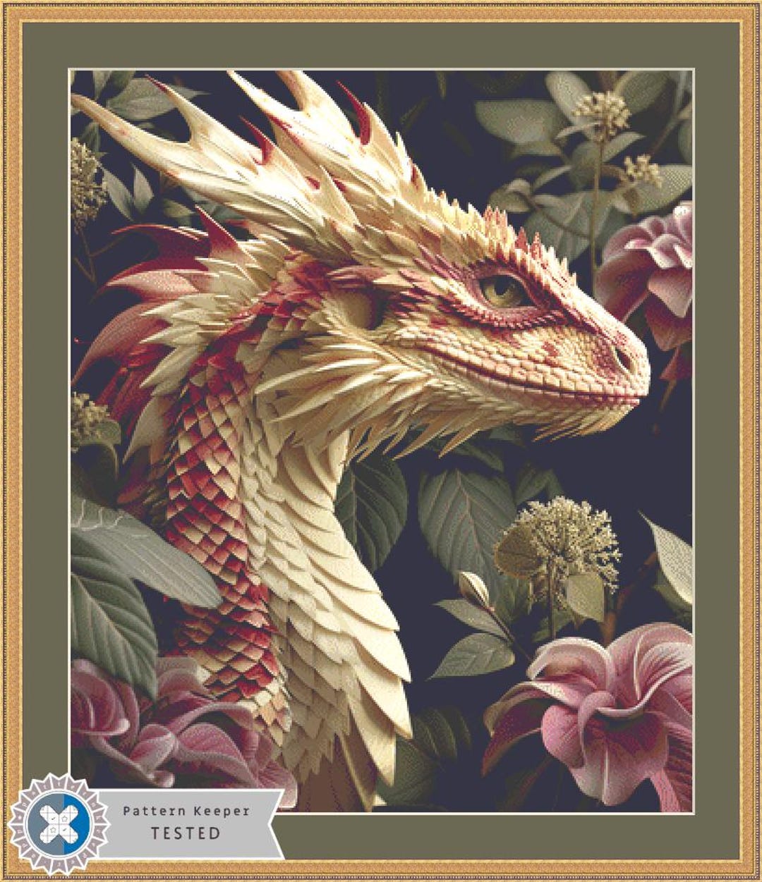 Vanilla Blossom Dragon Counted Cross Stitch Pattern by Serr.kai A Quill ...