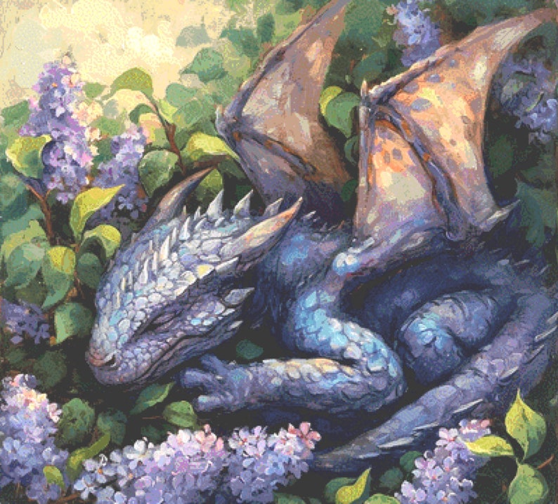 Lilac Dreams Dragon (max Colors) Cross Stitch Pattern by Serr.kai A ...