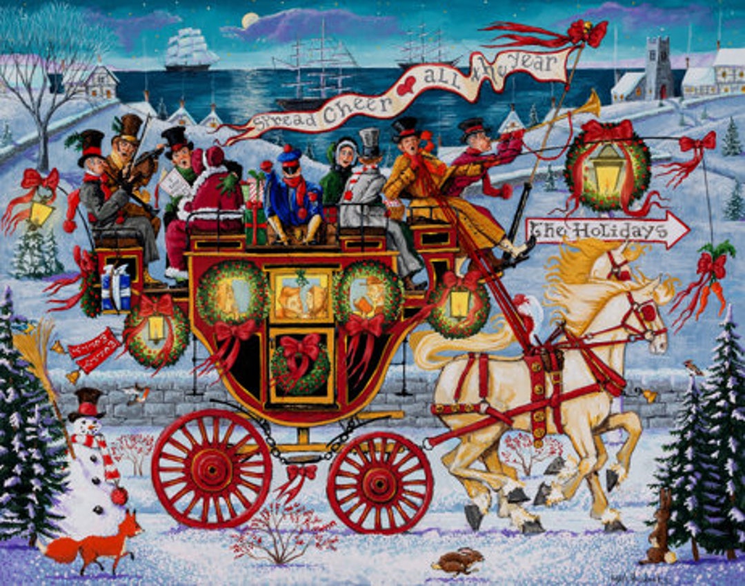 Christmas Coach Cross Stitch Pattern by Joseph Holodook. - Etsy