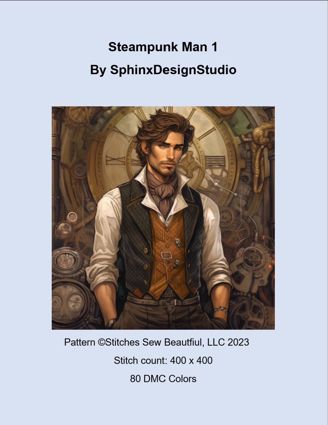 Steampunk Man 1 Cross Stitch Pattern by Sphinxdesignstudio (digital ...