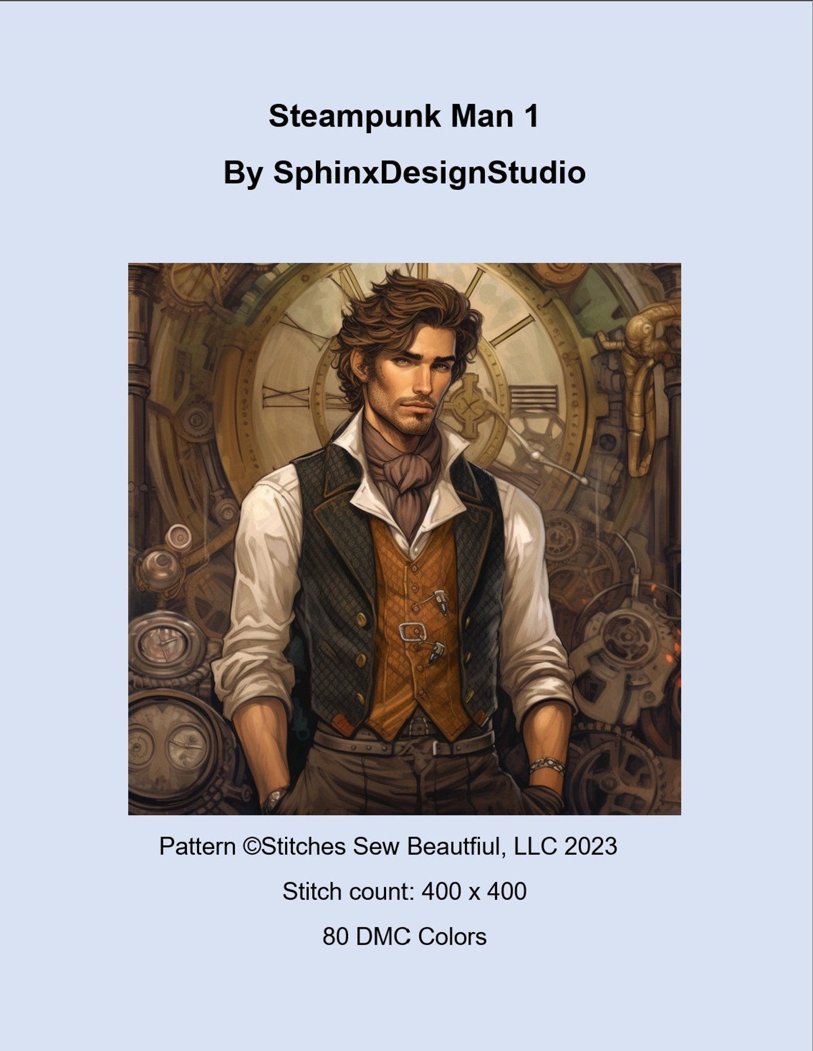 Steampunk Man 1 Cross Stitch Pattern by Sphinxdesignstudio - Etsy