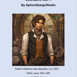 Steampunk Man 1 Cross Stitch Pattern by Sphinxdesignstudio (digital Format) - Etsy