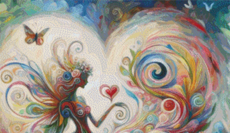 Ethereal Love max Colors Cross Stitch Pattern by World of Love Hearts ...