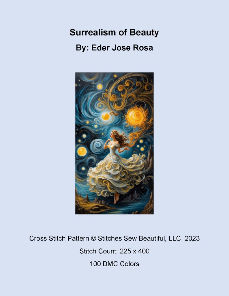 Surrealism of Beauty Cross Stitch Pattern by Eder Jose Rosa digital ...