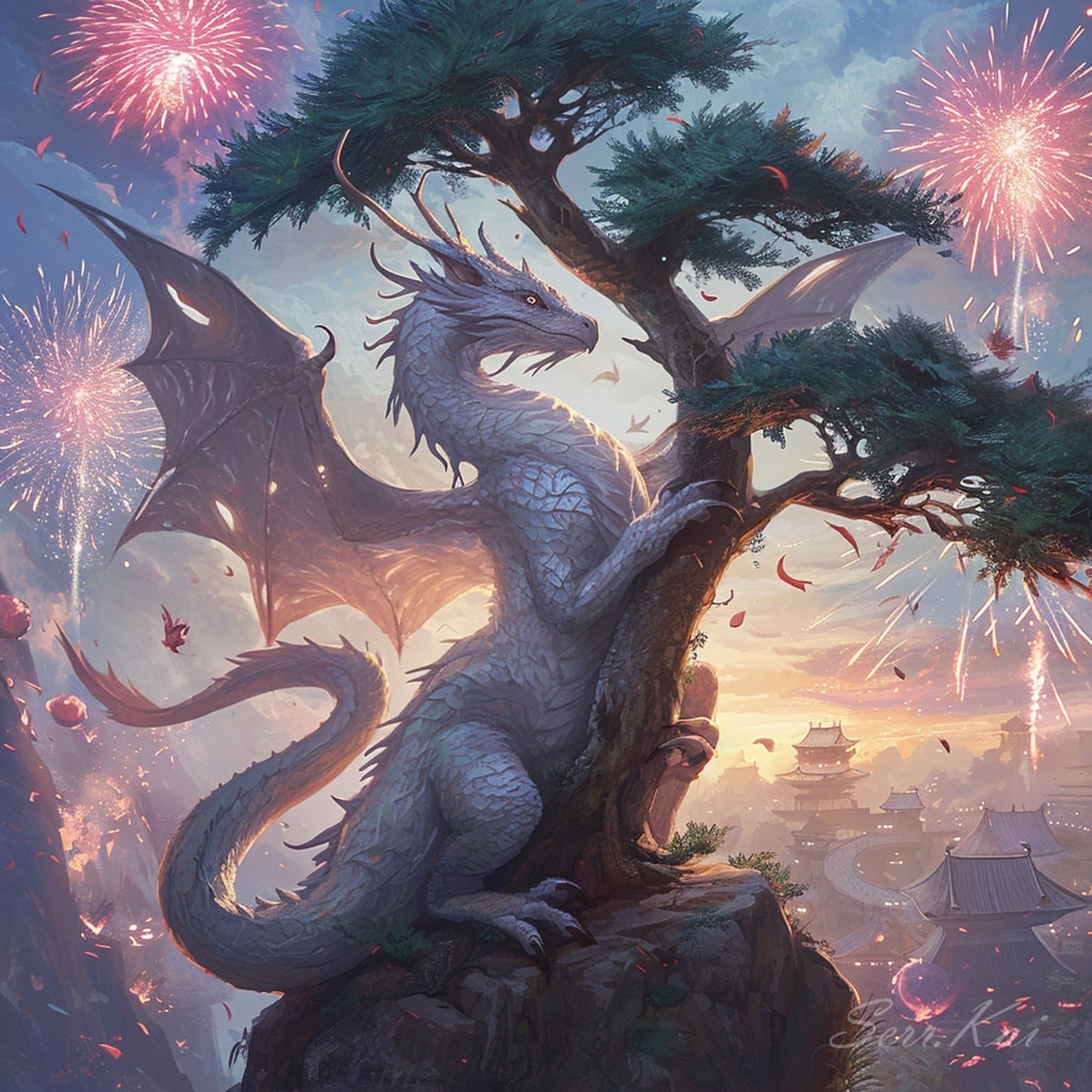 Year of the Dragon max Color Cross Stitch Pattern by Serr.kai A Quill ...