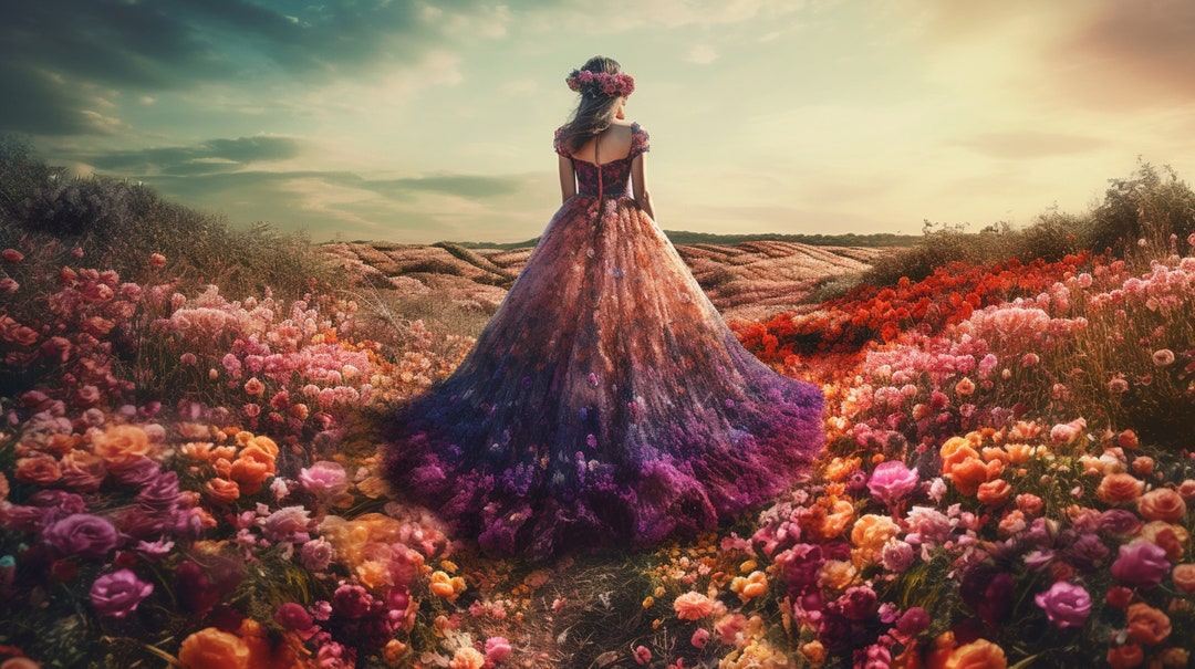 Woman in a Field of Flowers 3 by Eder Jose Rosa (digital Format) - Etsy