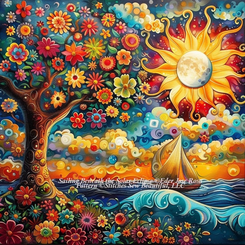Sailing Beneath the Solar Eclipse (max Color) Counted Cross Stitch ...