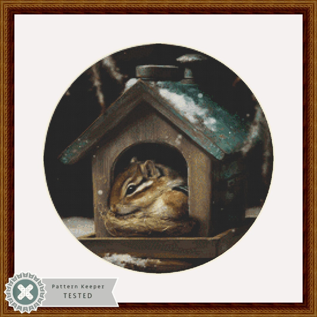 Chippy in House (round) Cross Stitch Pattern by Tammy L. Gross (digital ...