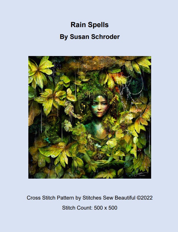 Rain Spells Cross Stitch Pattern by Susan Schroder Arts - Etsy