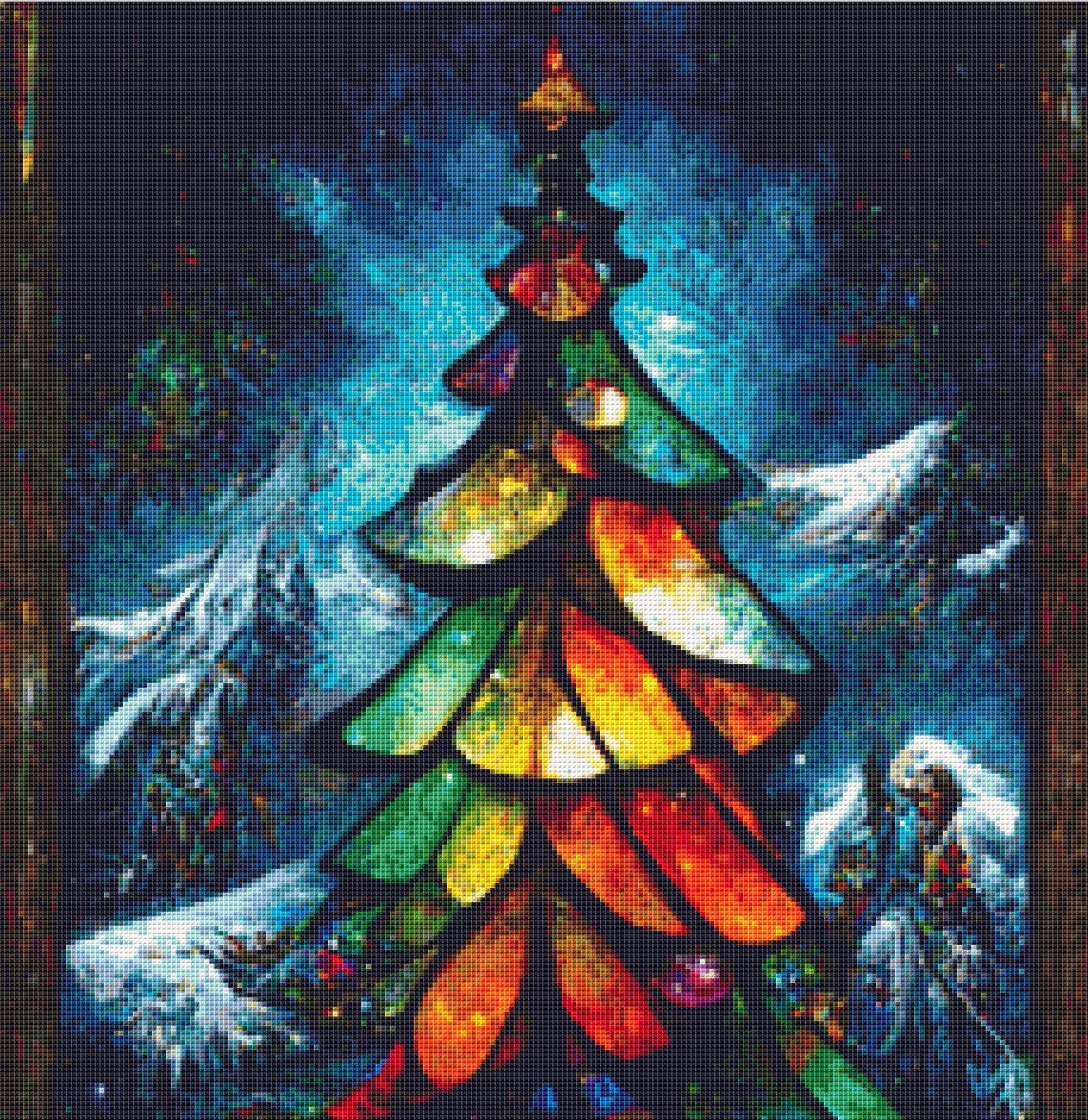 Stained Glass Christmas Tree Adobe Ext License Cross Stitch Pattern By