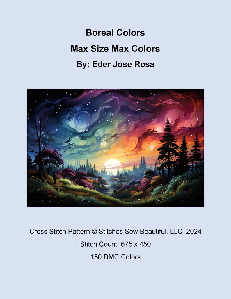 Boreal Colors (increased Size) Cross Stitch Pattern by Eder Jose Rosa ...