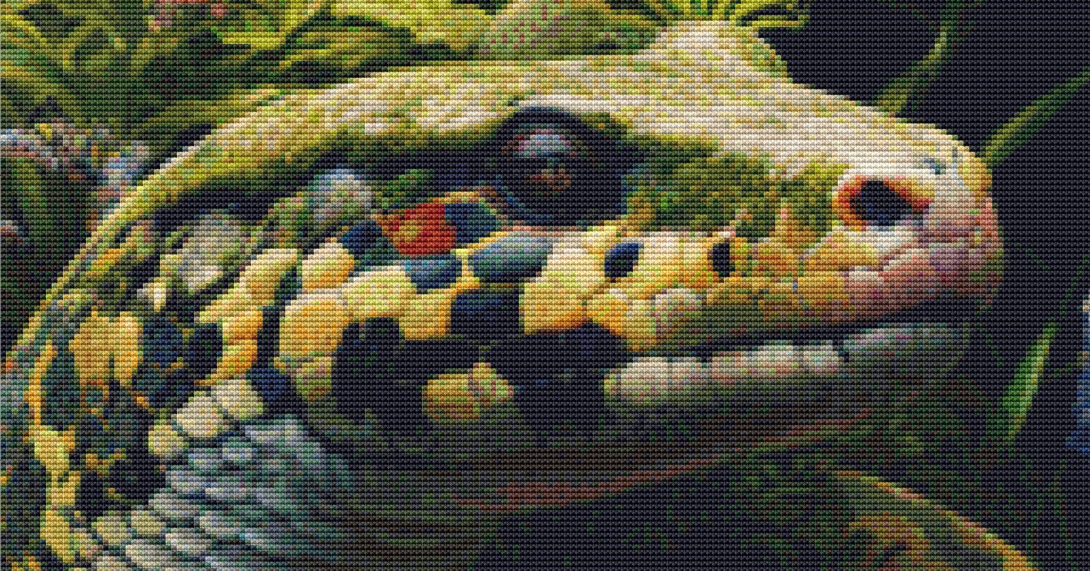 Mossy Ball Python Cross Stitch Pattern by Sekaior - Etsy