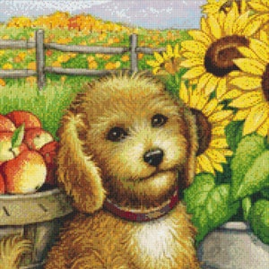 Fall Cockapoo Cross Stitch Pattern by Rose Mary Berlin/ansada Art ...