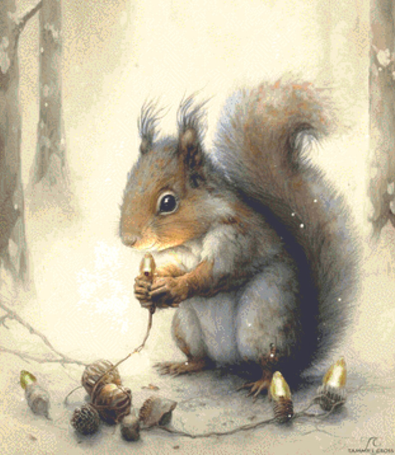 Squirrel Lights Cross Stitch Pattern by Tammy L. Gross (digital Format ...