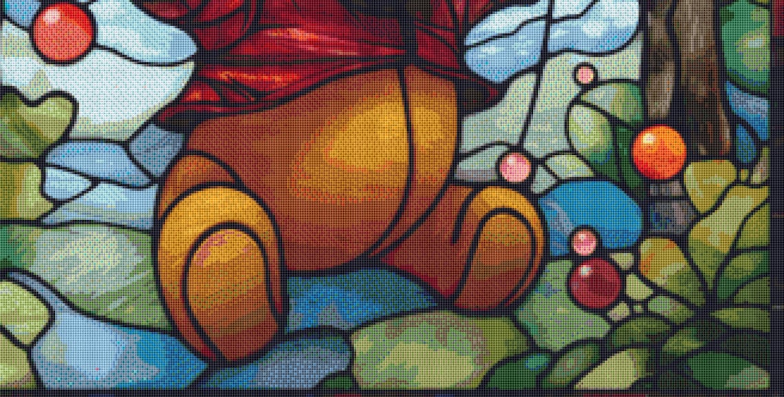Stained Glass Winnie the Pooh 1 Cross Stitch Pattern by Canvascoveca ...