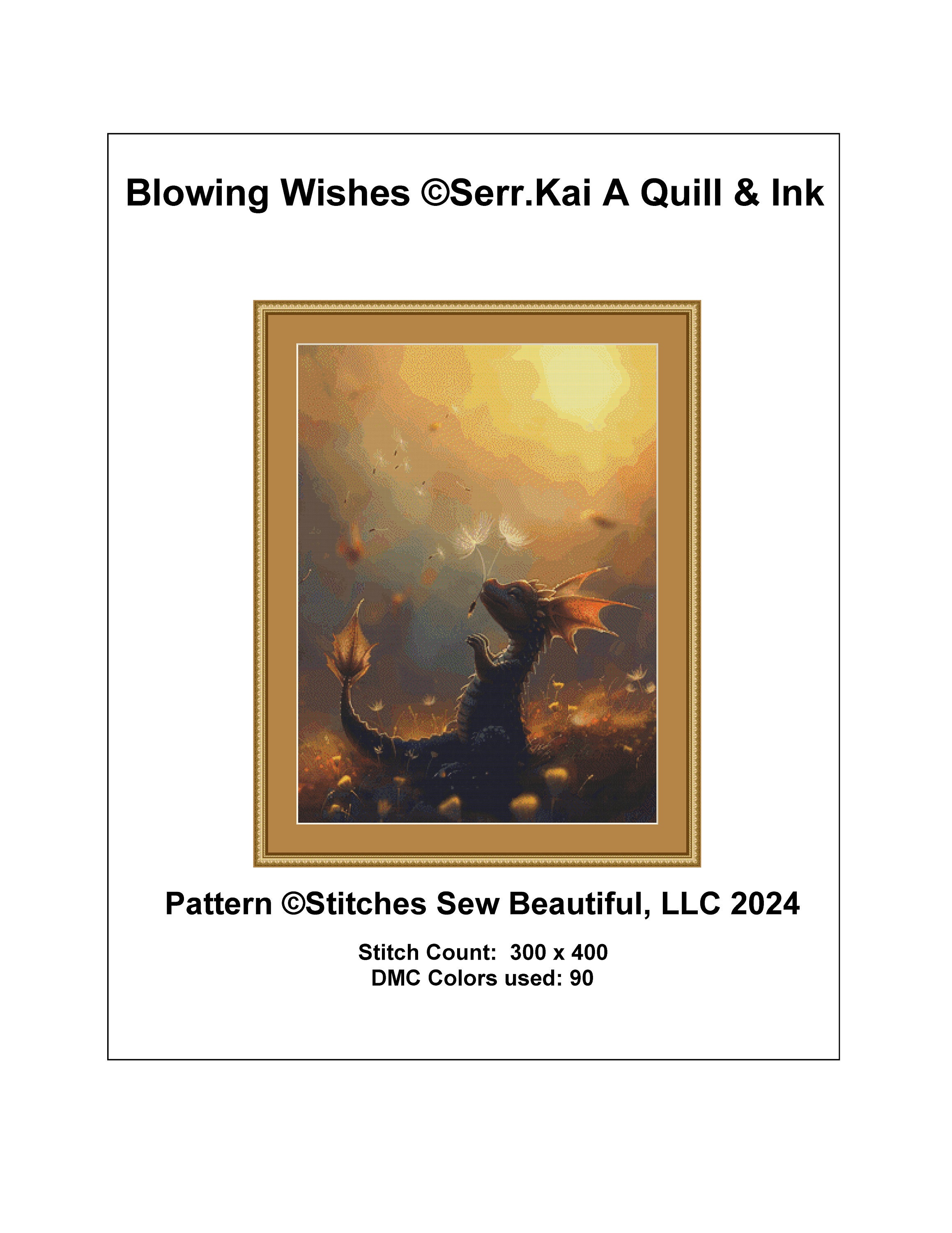 Blowing Wishes Cross Stitch Pattern by Serr.kai A Quill & Ink digital ...