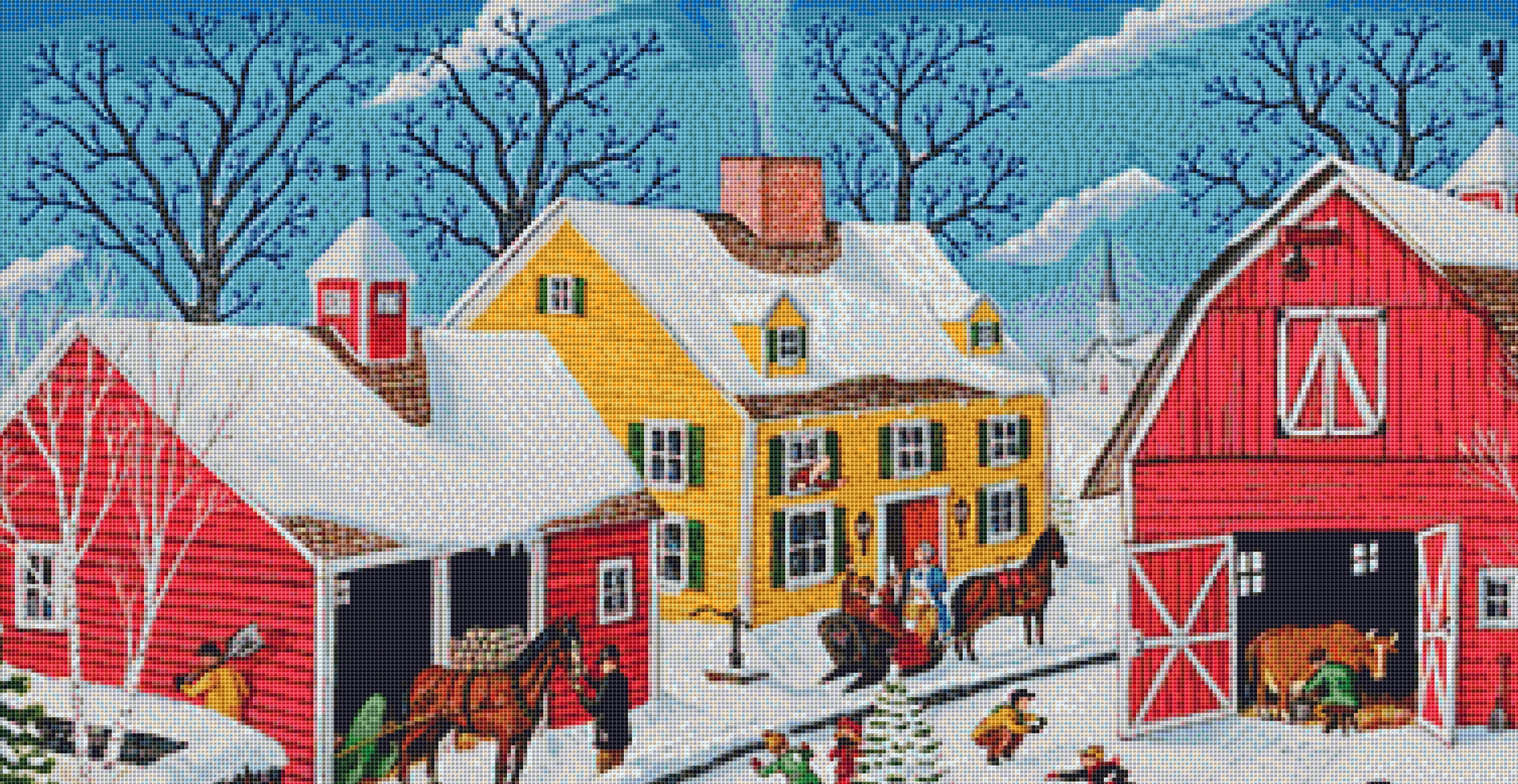 Cozy Curve Farm Cross Stitch Pattern by Joseph Holodook - Etsy