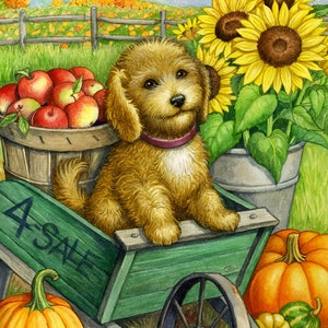 Fall Cockapoo Cross Stitch Pattern by Rose Mary Berlin - Etsy