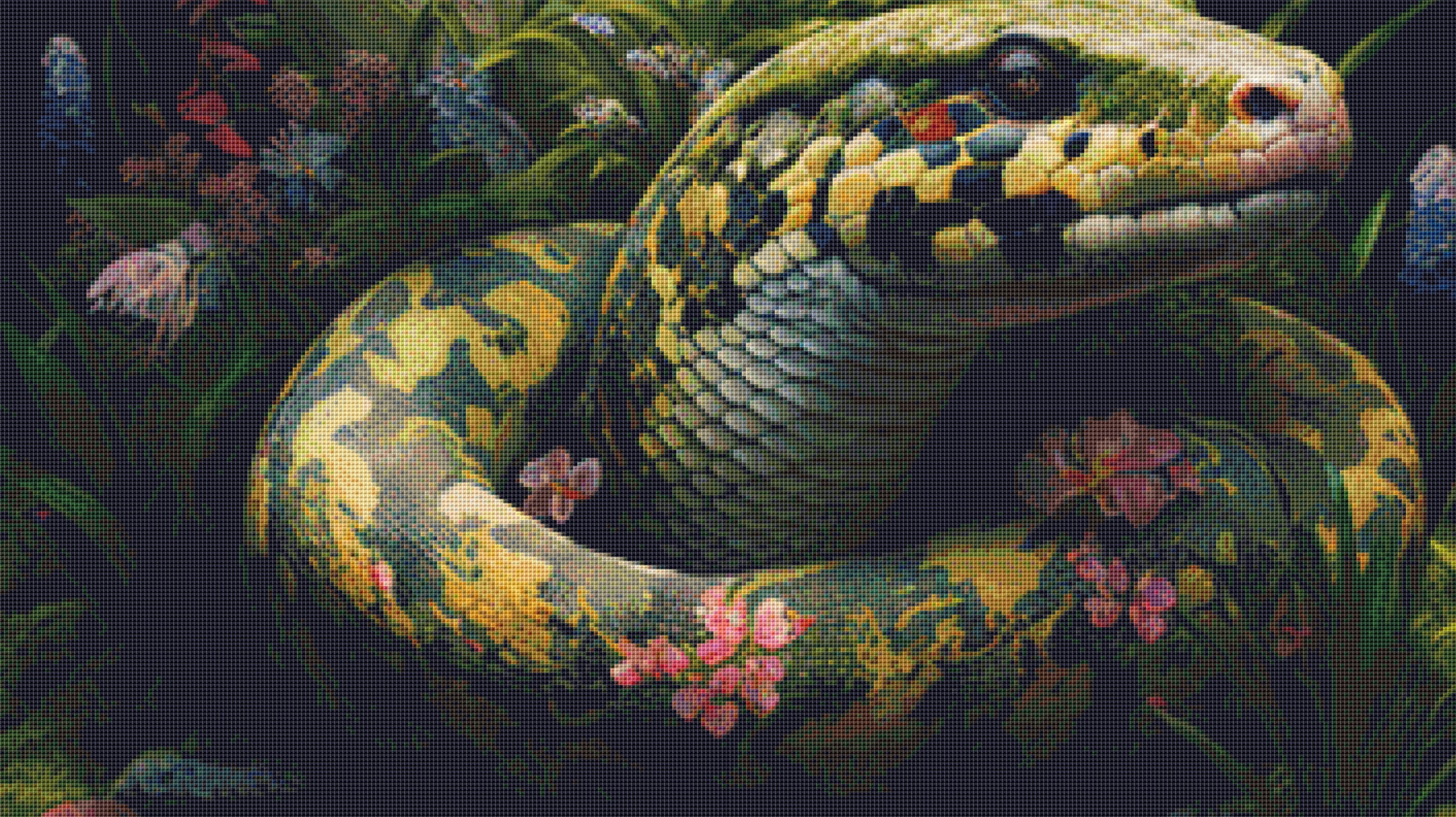 Mossy Ball Python Cross Stitch Pattern by Sekaior - Etsy