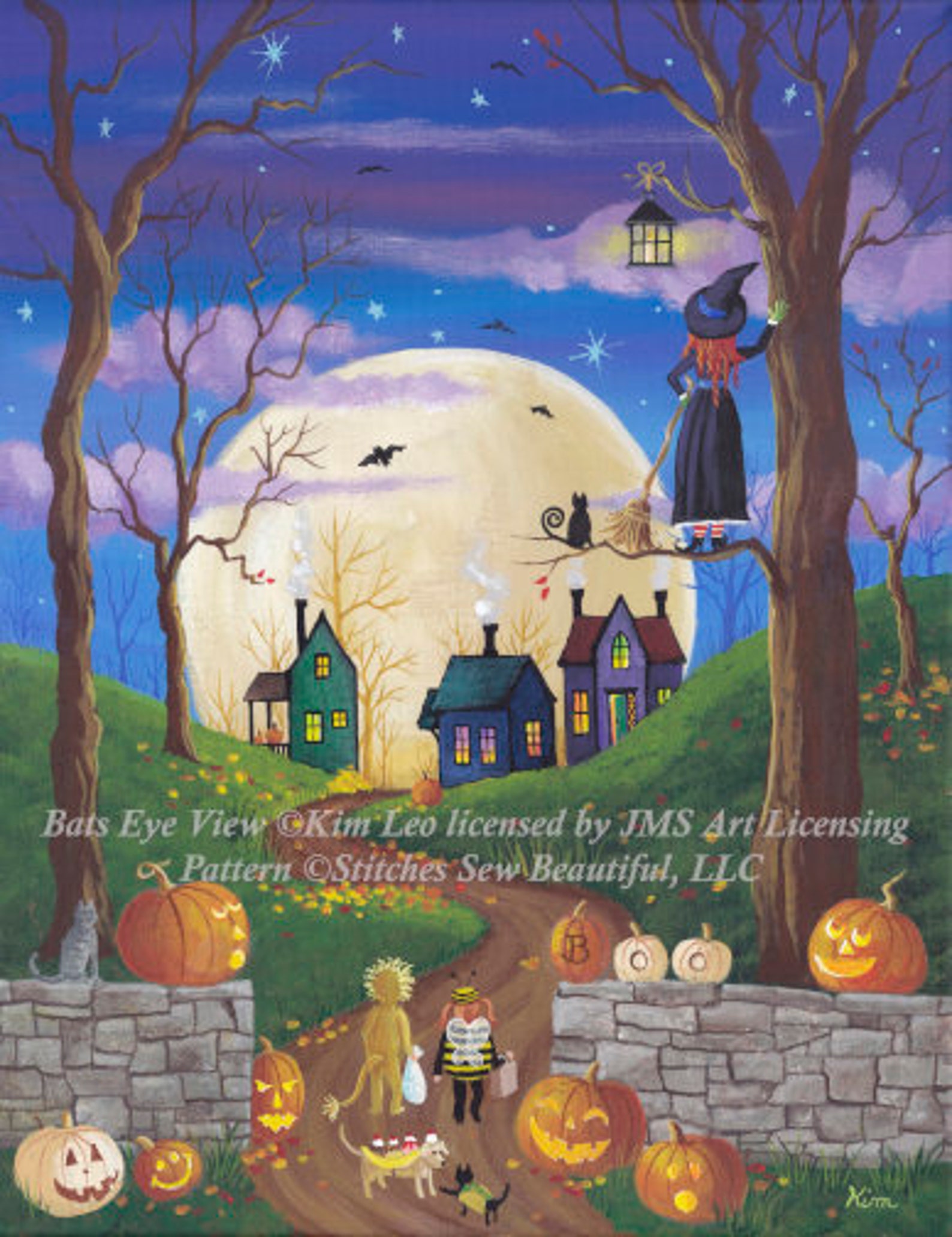 Bats Eye View Cross Stitch Pattern by Kim Leo Licensed by JMS Art ...