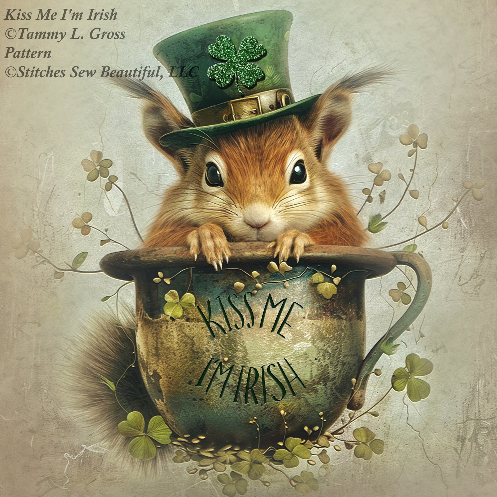Kiss Me I'm Irish Cross Stitch Pattern by Tammy L. Gross (digital ...