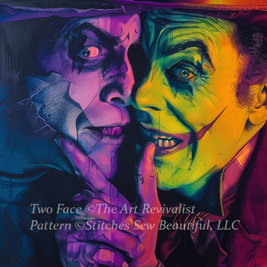 Two Face Full Coverage Cross Stitch Pattern by the Art Revivalist ...