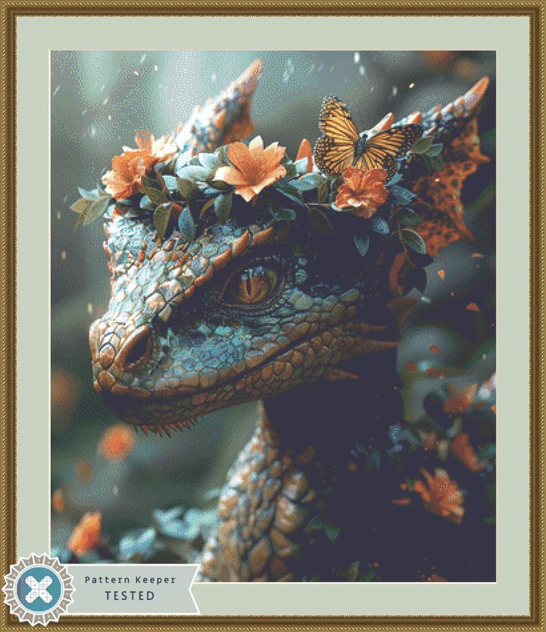 A Crown of Flowers Counted Cross Stitch Pattern by Serr.kai A Quill ...