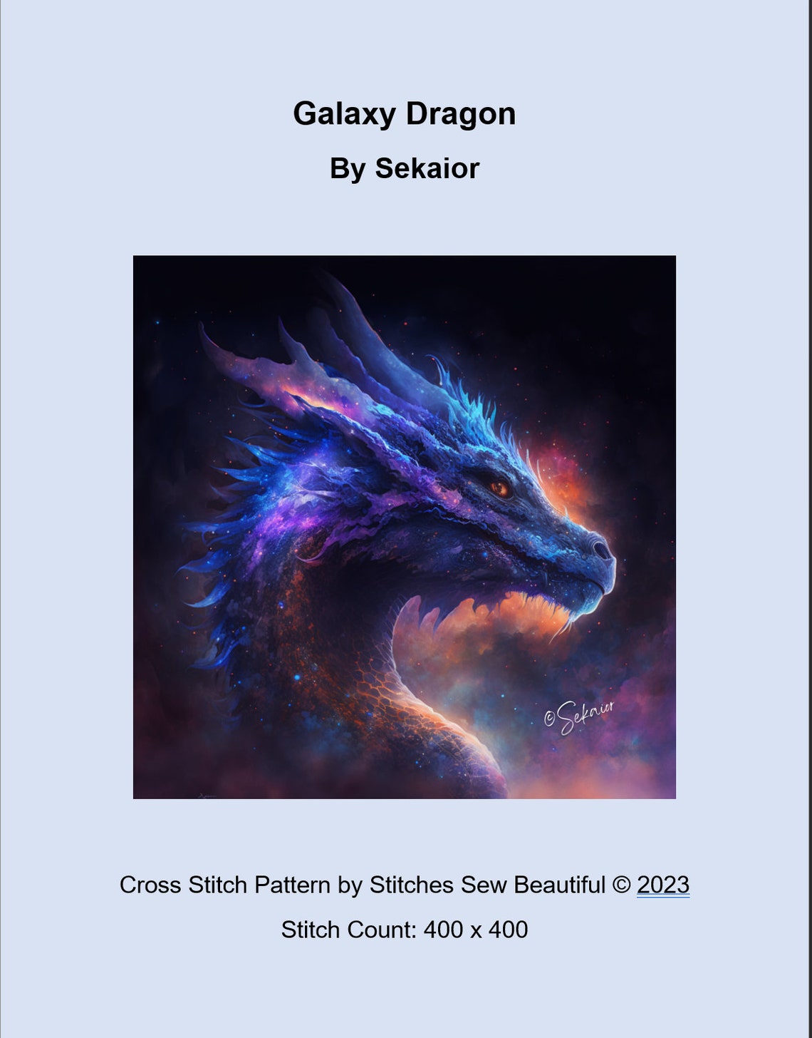 Galaxy Dragon Cross Stitch Pattern by Sekaior - Etsy