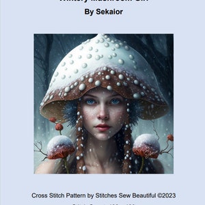 Wintery Mushroom Girl Cross Stitch Pattern by Sekaior - Etsy