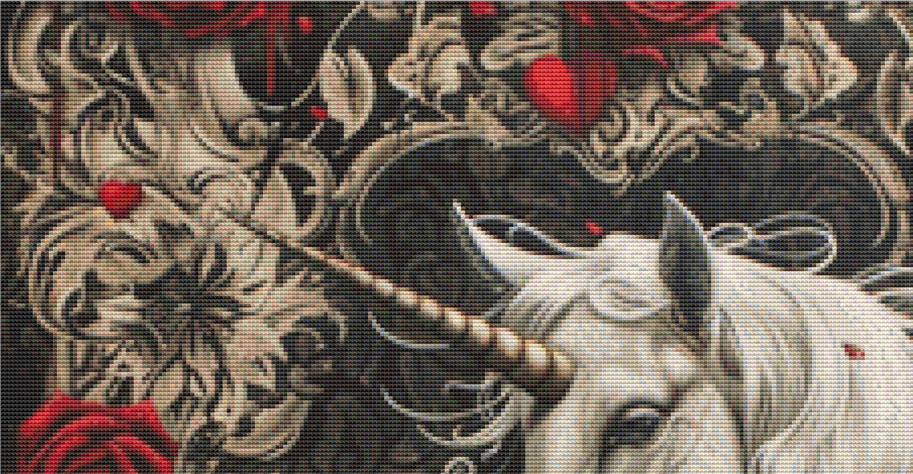 Red and White Cross Stitch Pattern by Serr.kai A Quill and Ink digital ...