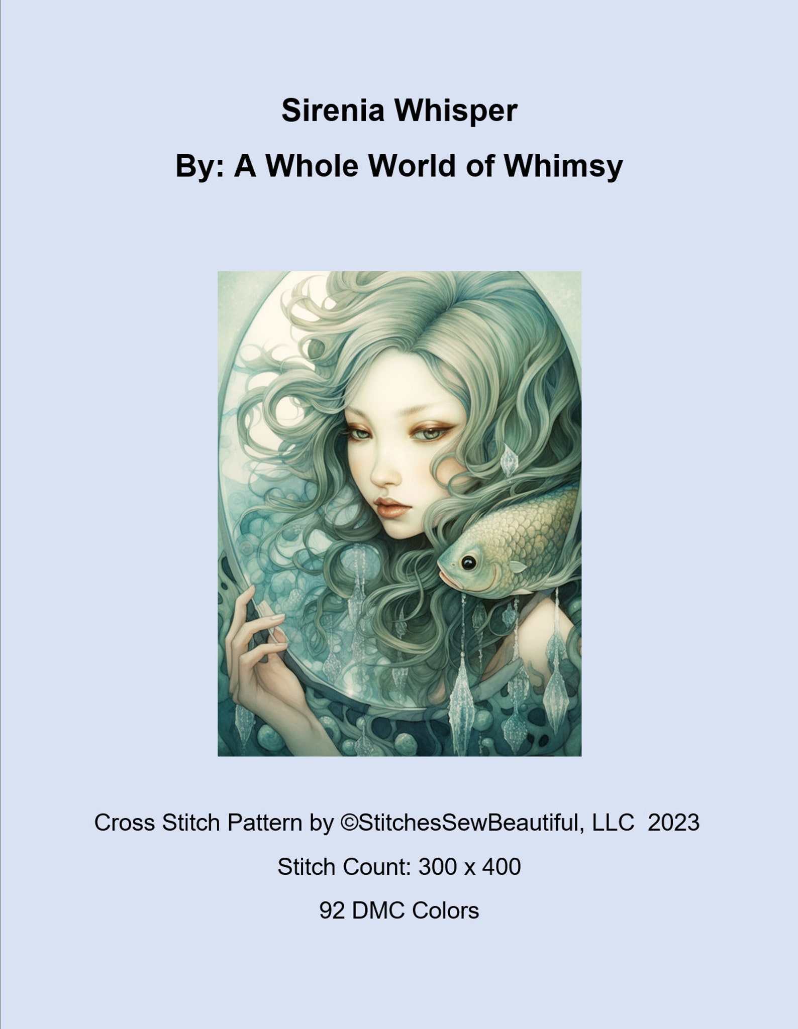 Sirenia Whisper Cross Stitch Pattern by Awholeworldofwhimsy (digital ...
