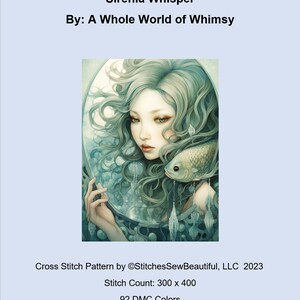 Sirenia Whisper Cross Stitch Pattern by Awholeworldofwhimsy (digital ...