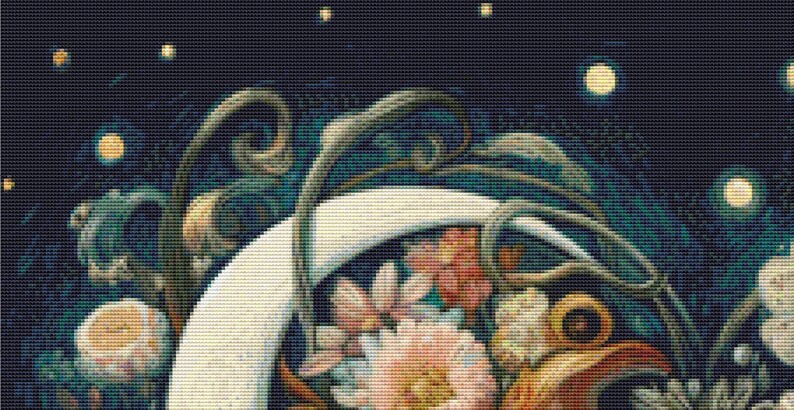 Midnight Blossom Dreamscape max Colors Cross Stitch Pattern by World of ...