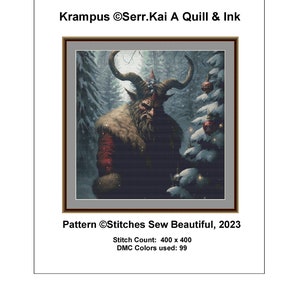 Krampus Cross Stitch Pattern by Serr.kai A Quill & Ink (digital Format ...