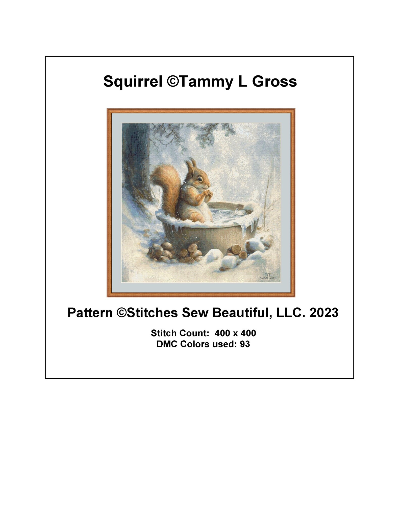 Squirrel Cross Stitch Pattern by Tammy L. Gross (digital Format) - Etsy