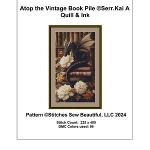Atop the Vintage Book Pile Counted Cross Stitch Pattern by Serr.kai A ...
