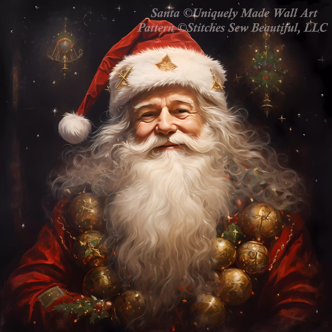 Santa Cross Stitch Pattern by Uniquelymadewallart (digital Format) - Etsy