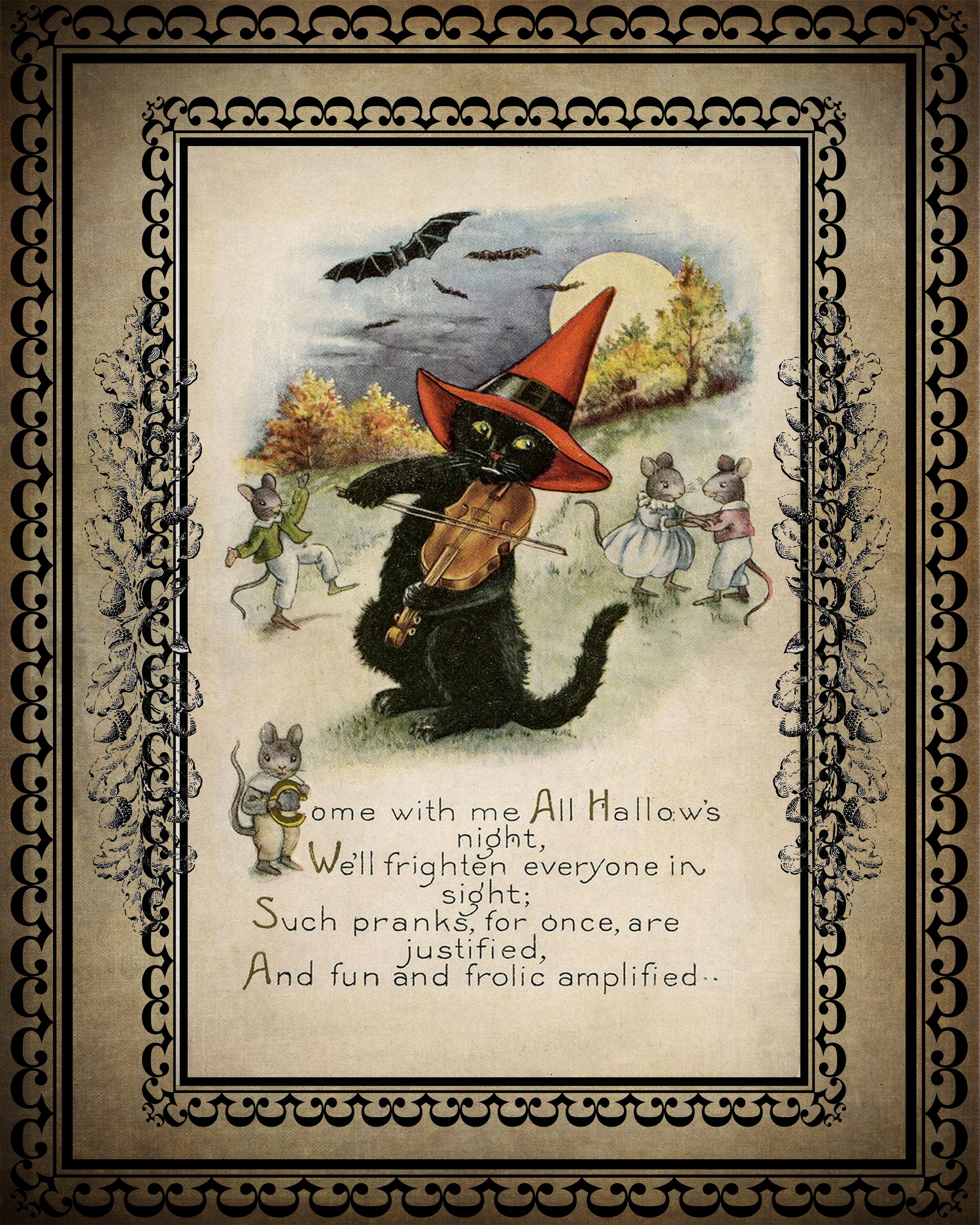 Vintage Cat With Fiddle Cross Stitch Pattern by - Etsy