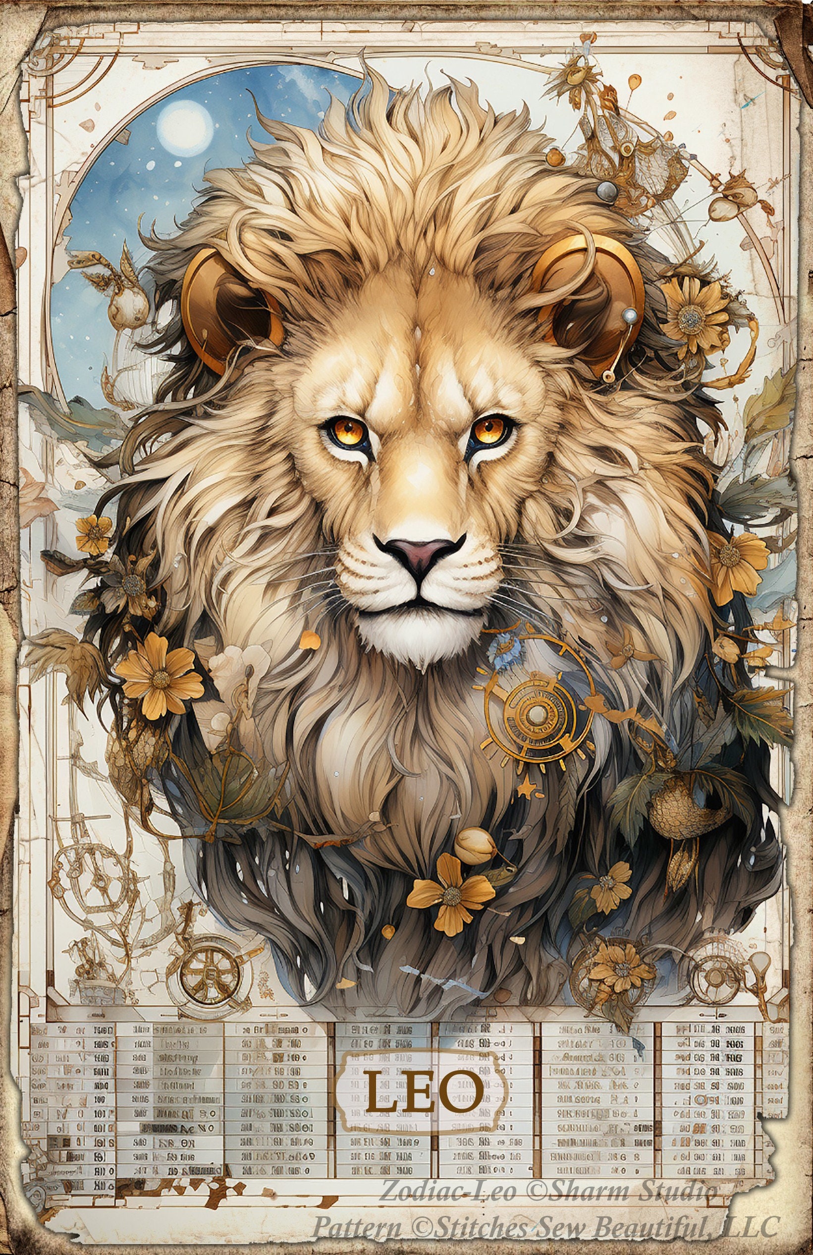 Zodiac-leo Cross Stitch Pattern by Sharmstudio digital Format - Etsy
