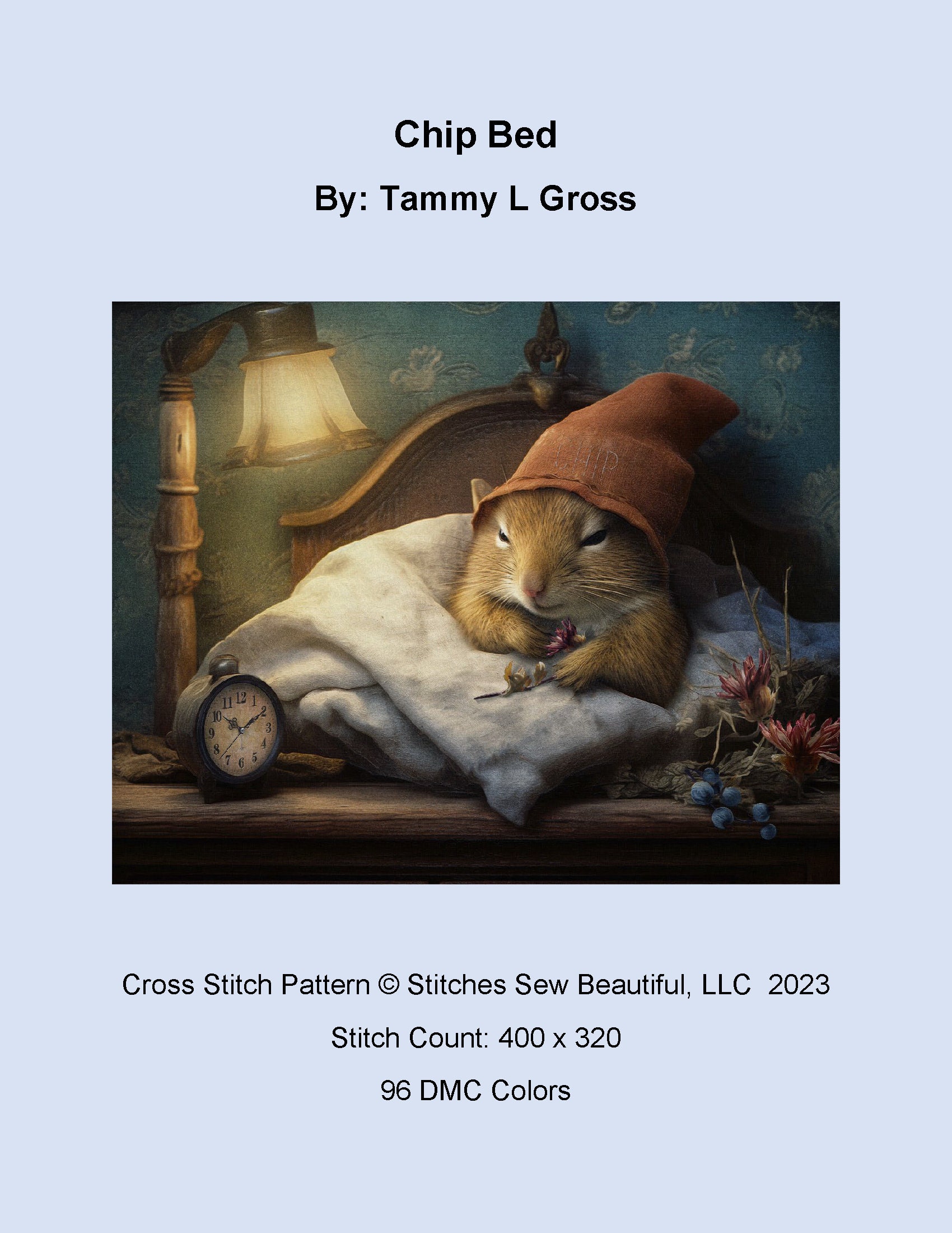Chip Bed Cross Stitch Pattern by Tammy L Gross digital Format - Etsy