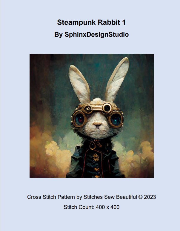 Steampunk Rabbit 1 Cross Stitch Pattern by Sphinxdesignstudio - Etsy