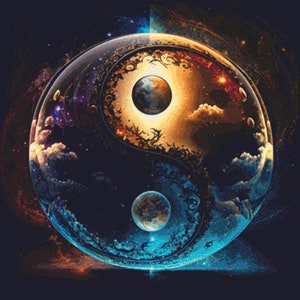 Ying Yang Day and Night Cross Stitch Pattern by Digitalartclubau ...