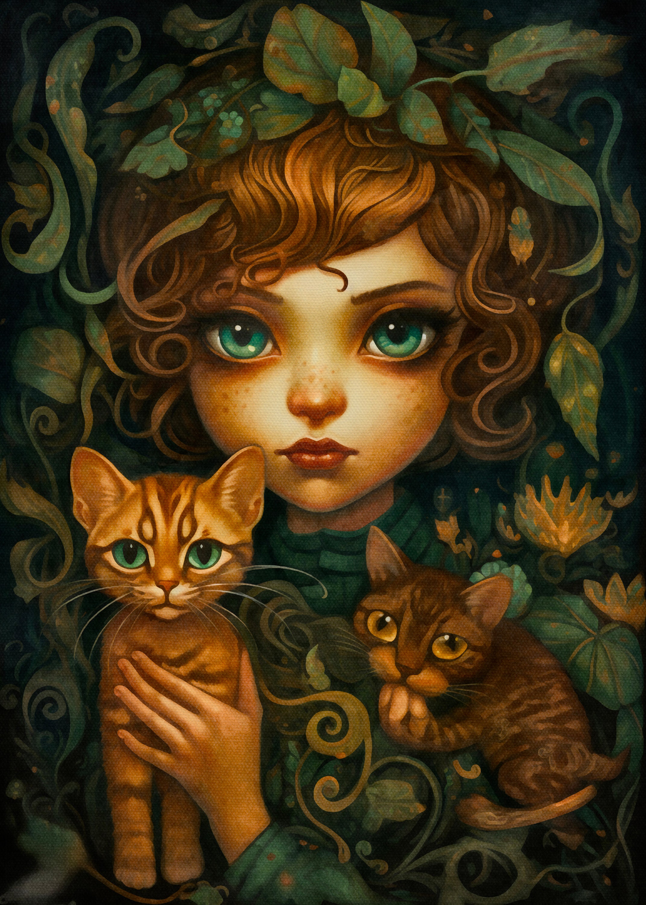 Mystical Cat Girl 8 Cross Stitch Pattern by Dutchladymysticart digital ...