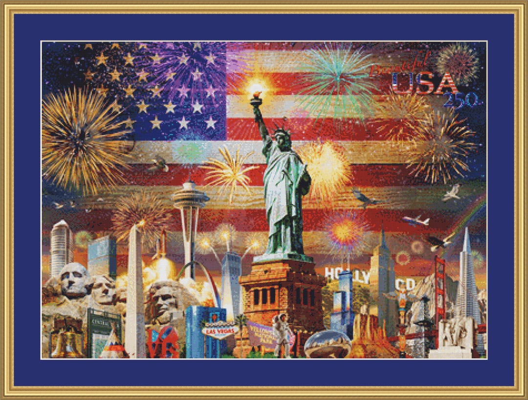 Patriotic Sights USA Counted Cross Stitch Pattern by Adrian Chesterman ...